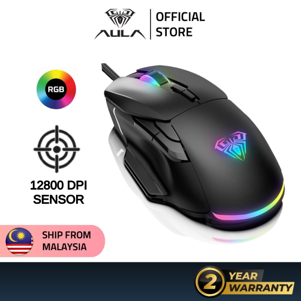 AULA F815 Wired Gaming Mouse 12800 DPI RGB 13 Backlit Modes & 6 Macro Buttons Best Cheap Gaming ...