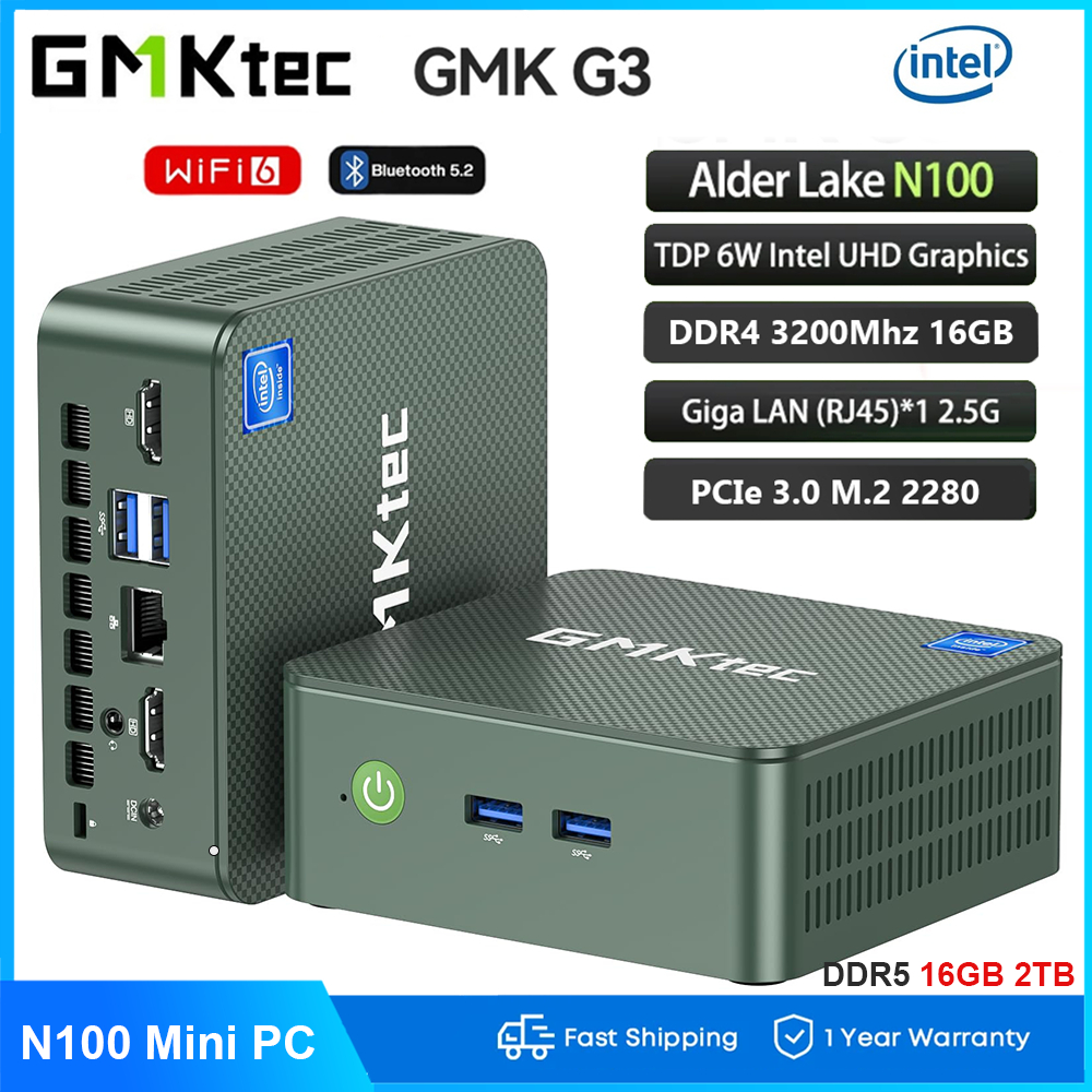 GMKtec G3 Intel 12th N100 MINI PC Windows11Pro G5 N97 DDR5 12GB 1TB SSD Wifi6 BT5.2 Desktop ...