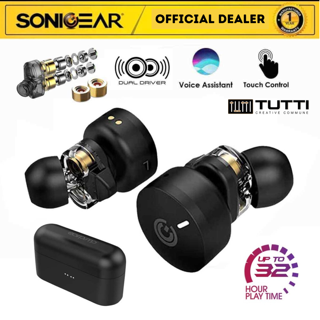 SONICGEAR EARPUMP TWS 7 TRUE WIRELESS STEREO EARPHONE/ EARBUD/ 32 HOURS ...