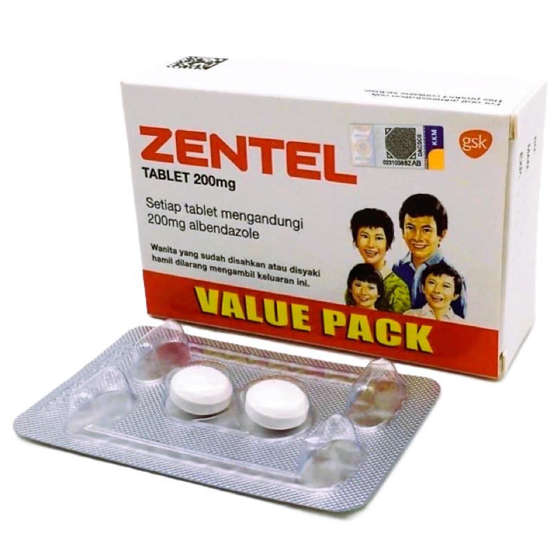 ZENTEL Tablet 200mg Ubat Cacing | Shopee Malaysia