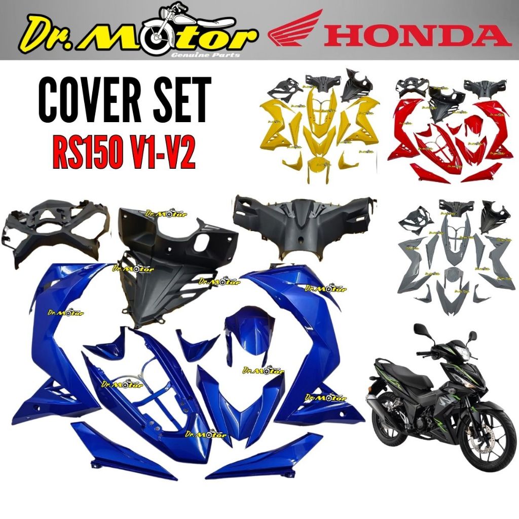 HONDA RS150 V1 V2 Cover Set Coverset Body Caver Complete Black Blue Red Orange Oren Biru Nano ...