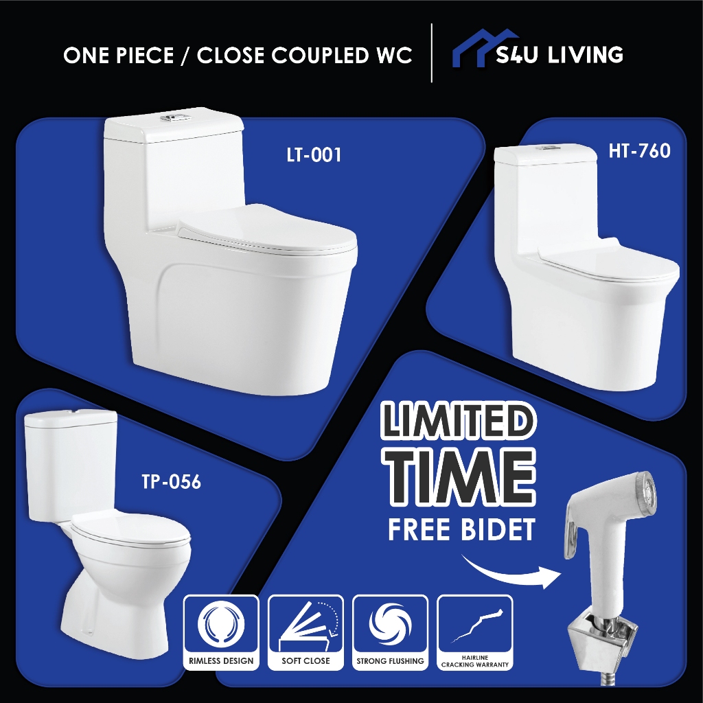 [S TRAP P TRAP ]One Piece Two Piece Toilet bowl Water Closet Jamban ...