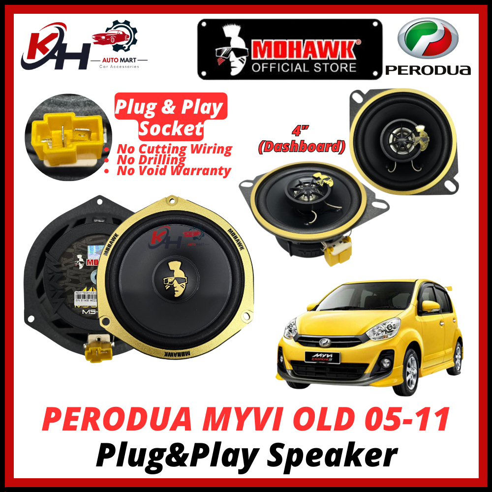 ★PERODUA MYVI SE★ 4'' 6'' MOHAWK OEM M5 GOLD CAR SPEAKER 4 inch 2-Way Coaxial DASHBOARD MID BASS ...