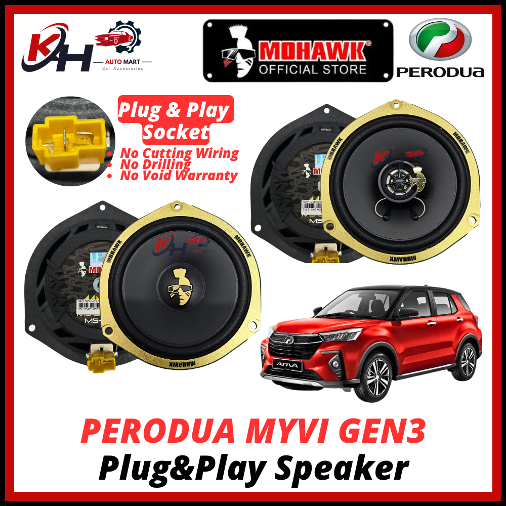 PERODUA ATIVA ★ 6'' MOHAWK M5 Plug&Play 2-Way Coaxial MID BASS Car ...