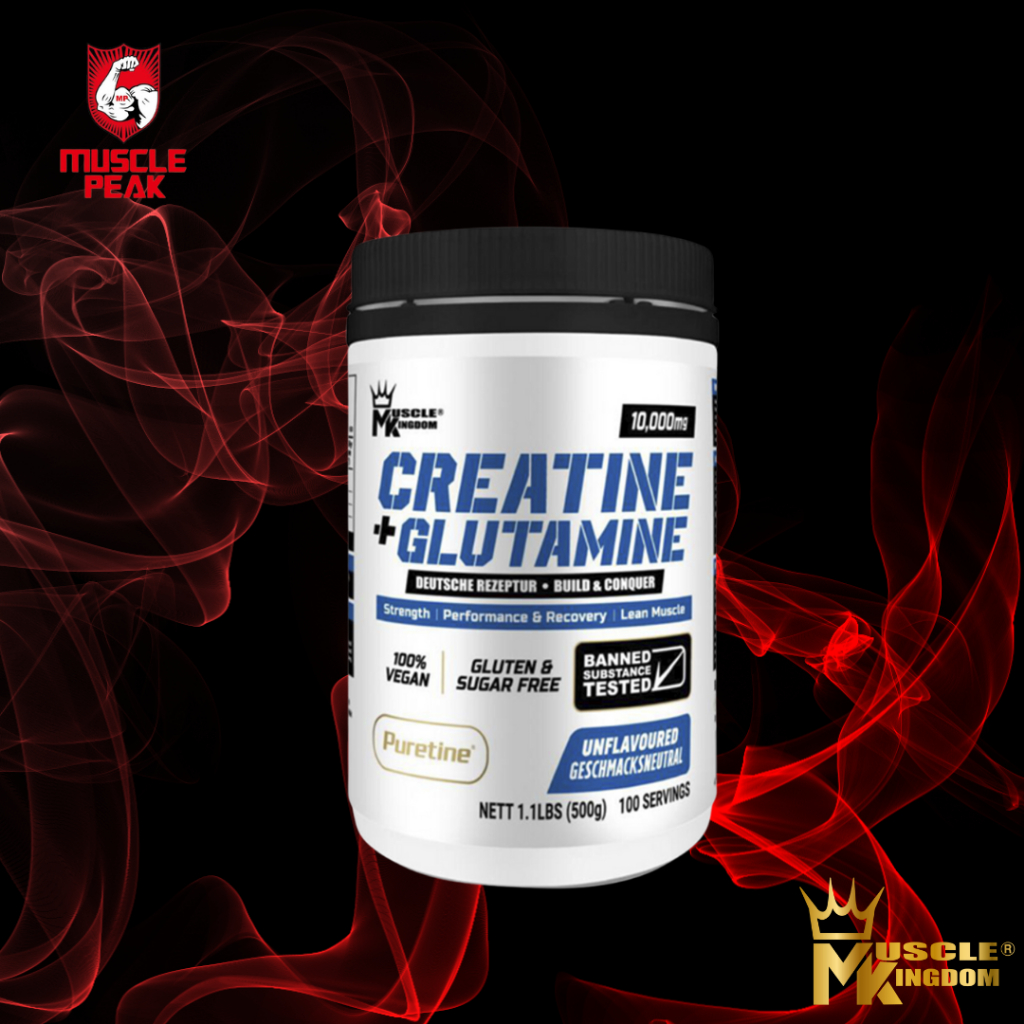 Muscle Kingdom Creatine Monohydrate + Glutamine 500 g (100 serving ...