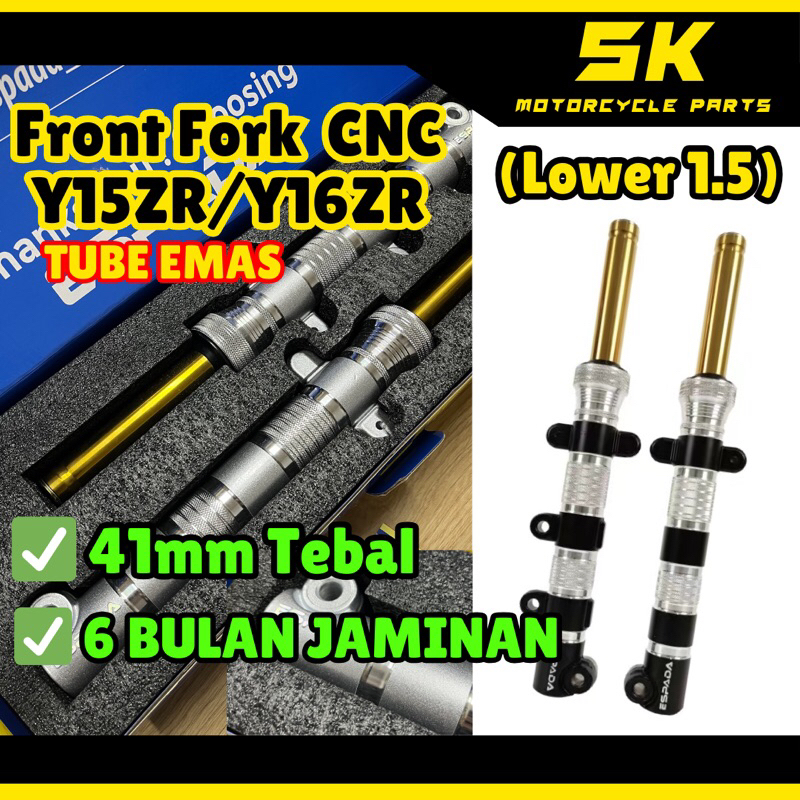 ESPADA Fork Lay CNC Y15 Y16 Lower 1.5 Inch Rendah Adjustable Fork Gold ...