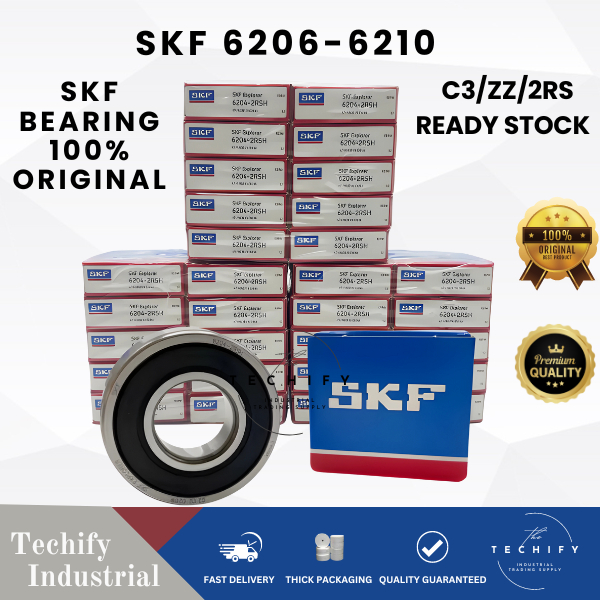 SKF 6206, 6207, 6208, 6209, 6210 Open, ZZ, 2RS Deep Groove Ball Bearing ...