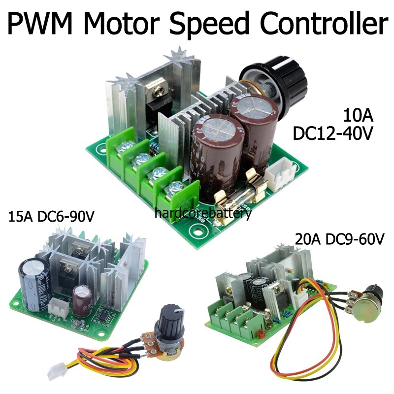 PWM DC Motor Speed Controller 12V-40V 10A 15A 20A 6-90V Stepless Speed Regulation Switch Module ...