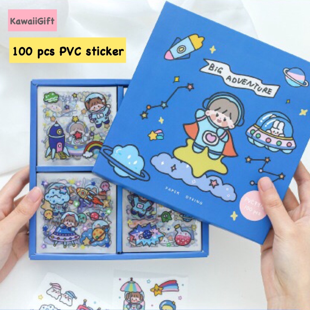 KawaiiGift 100pcs Happy Day Cute Sticker Box Waterproof Sticker Gift ...