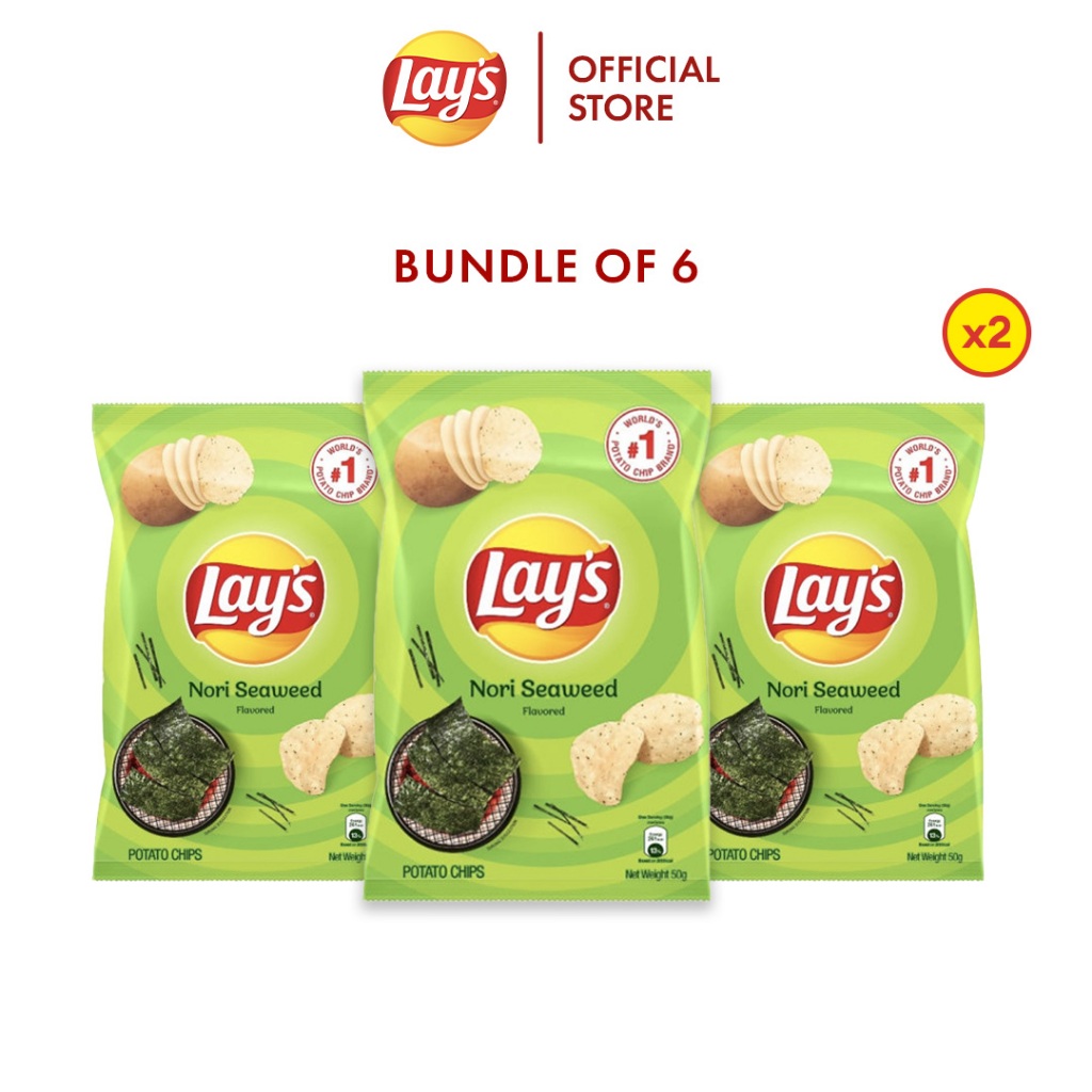 [Bundle of 6] Lay's Potato Chips Mid pack 50g / [Pek 6] Lay's Kerepek ...