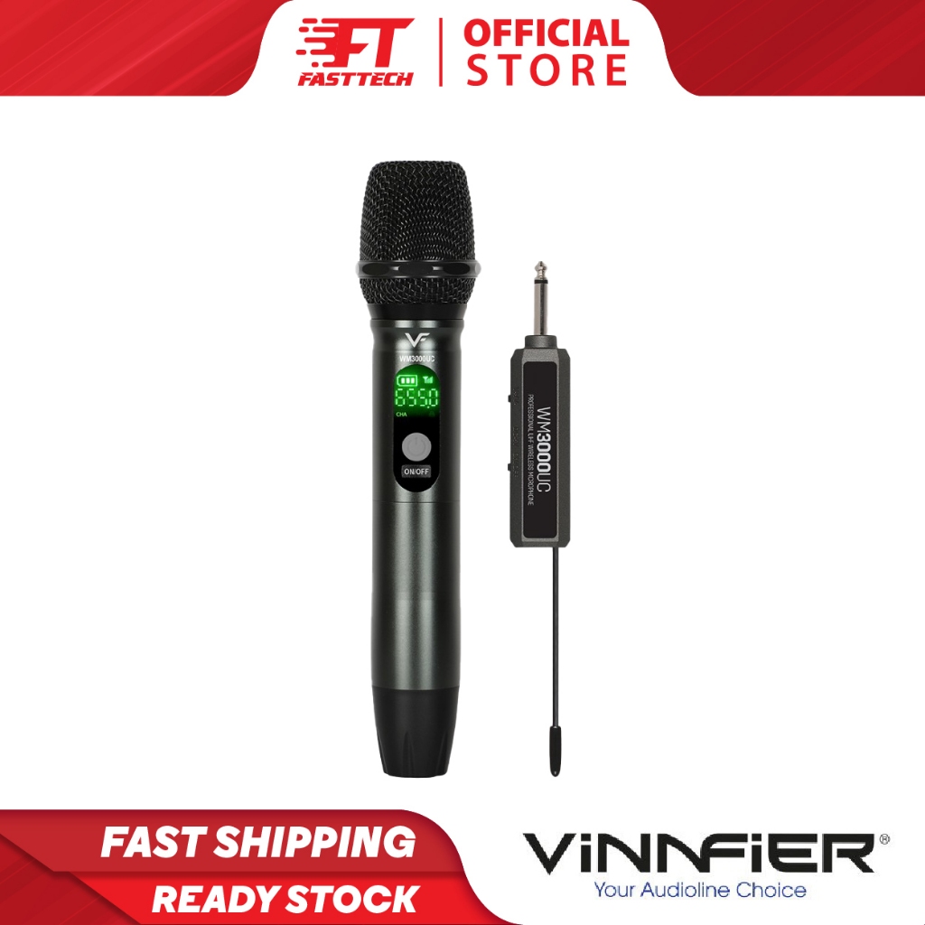 VINNFIER WM3000UC Wireless Microphone with UHF Wireless, Plug n Play ...