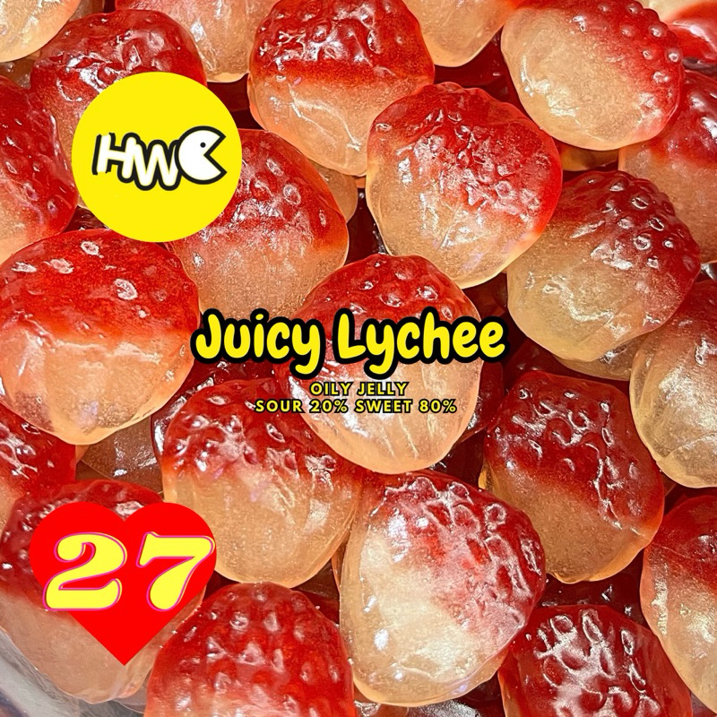 Juicy Lychee Sweet Gummy Candy Sour Gula Gula Masam Manis Coklat Viral ...