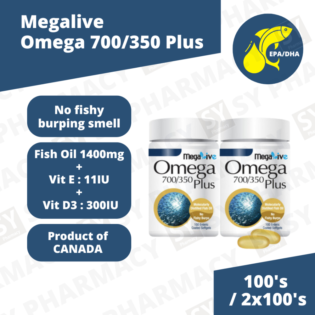 [ 𝗠𝗘𝗚𝗔𝗟𝗜𝗩𝗘 ] Omega 700/350 Plus Softgel 100's/2x100's (Exp: 08/2026 ...