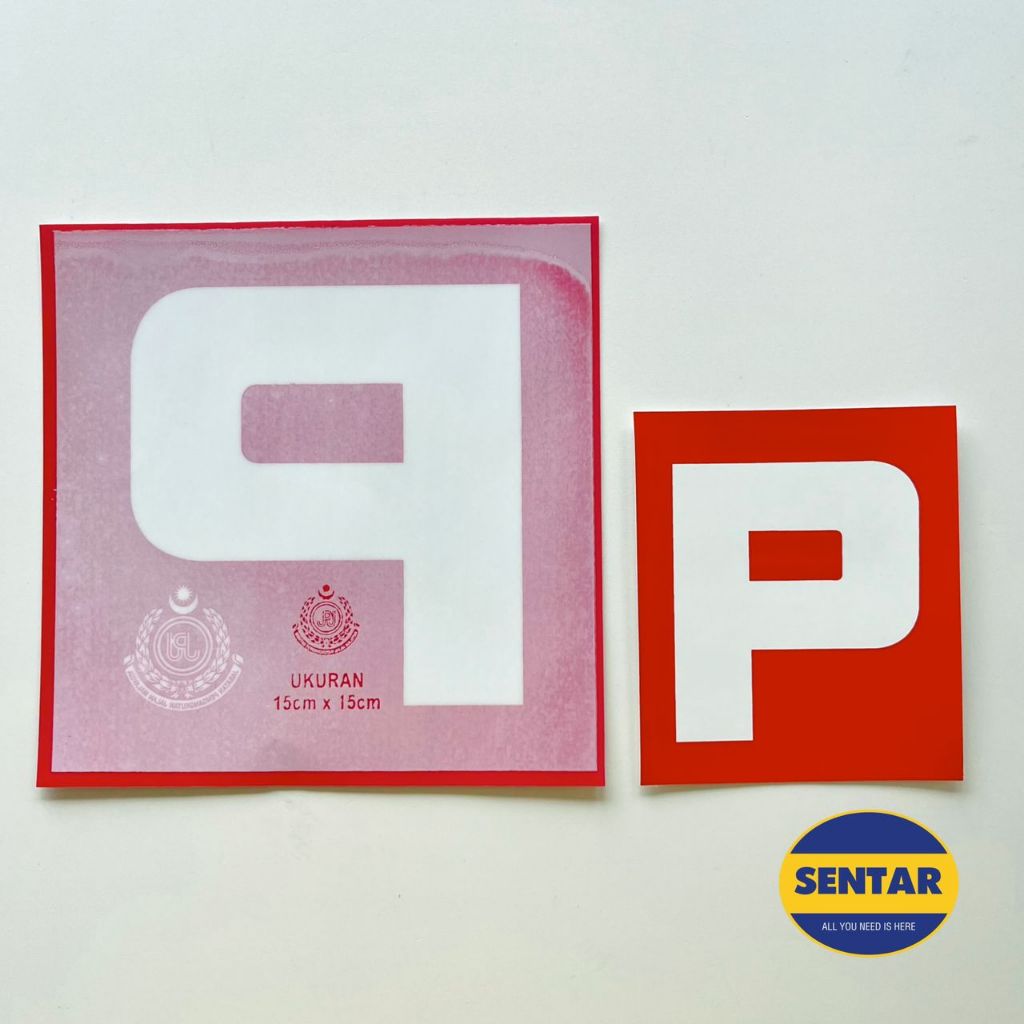 License P For Car And Motorcycle Car Driving Learning P Sticker 2Pcs ...