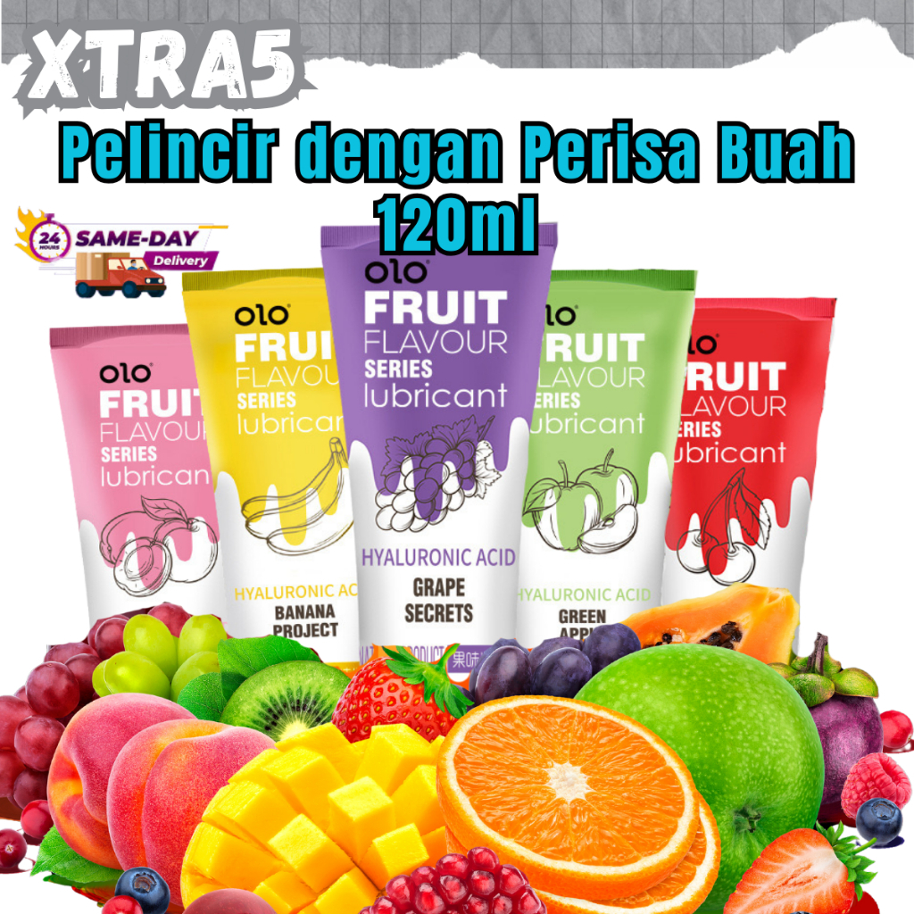 XTRA5 Pelincir buah Olo water-based flavored lubricant 120ml | Shopee ...