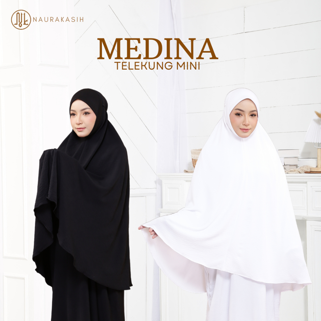 Naurakasih Medina Mini Telekung Khimar Kain Sejuk dan Selesa Putih ...