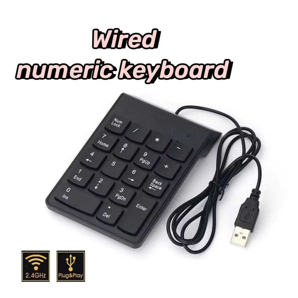 【Ready Stock】 Wired USB Digital Keyboard Numeric Keyboard 18 Keys ...