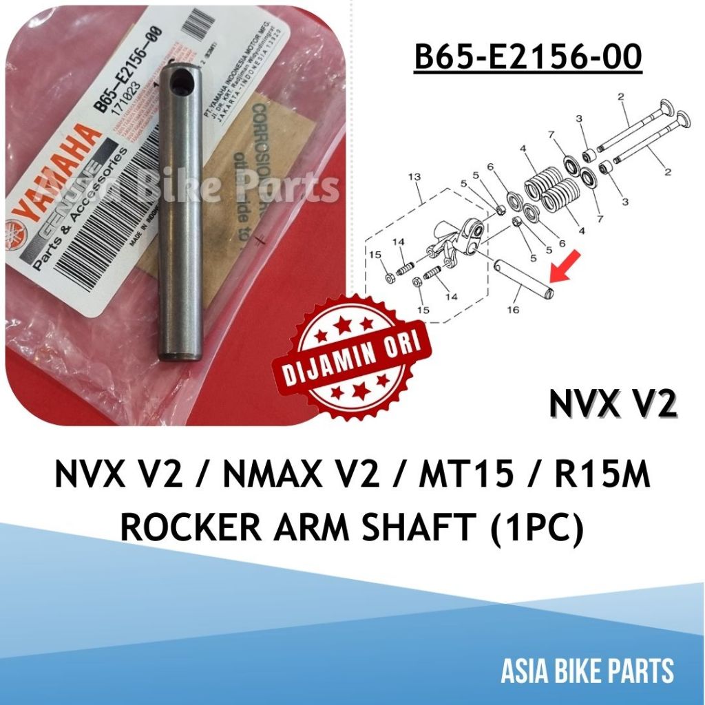 Yamaha Original NVX V2 / NMAX V2 / MT15 / R15M Rocker Arm Shaft - B65 ...