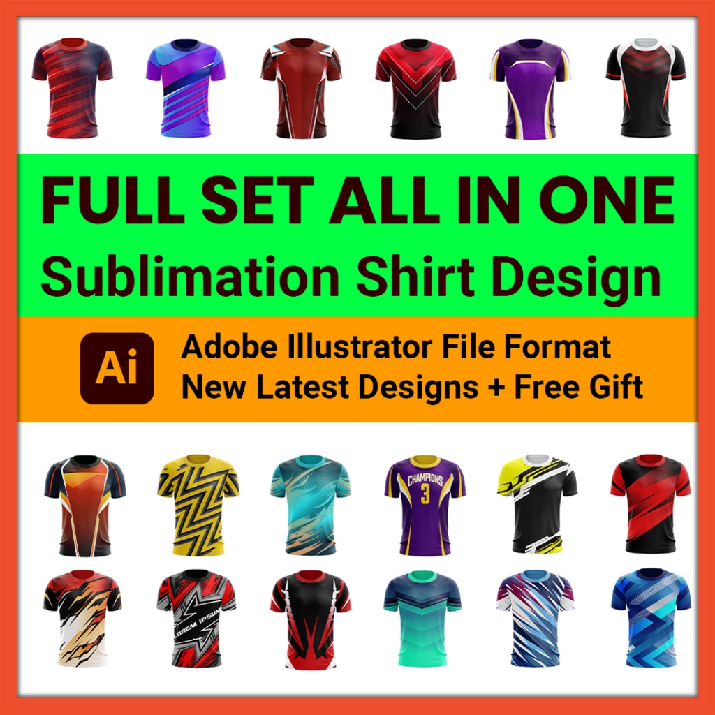 Sublimation Shirt Design for Mockup Jersey - Adobe Illustrator ...