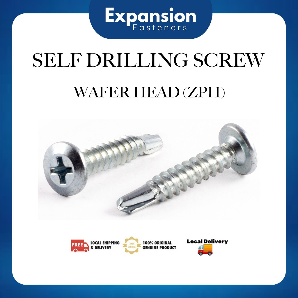 Self Drilling Screw Wafer Head DS-WH ZPH 扁头刀螺丝 | Shopee Malaysia