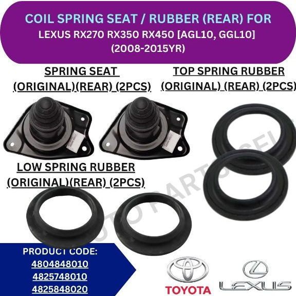 COIL SPRING SEAT, RUBBER, ABSORBER SUPPORTS (REAR) FOR LEXUS RX270 ...