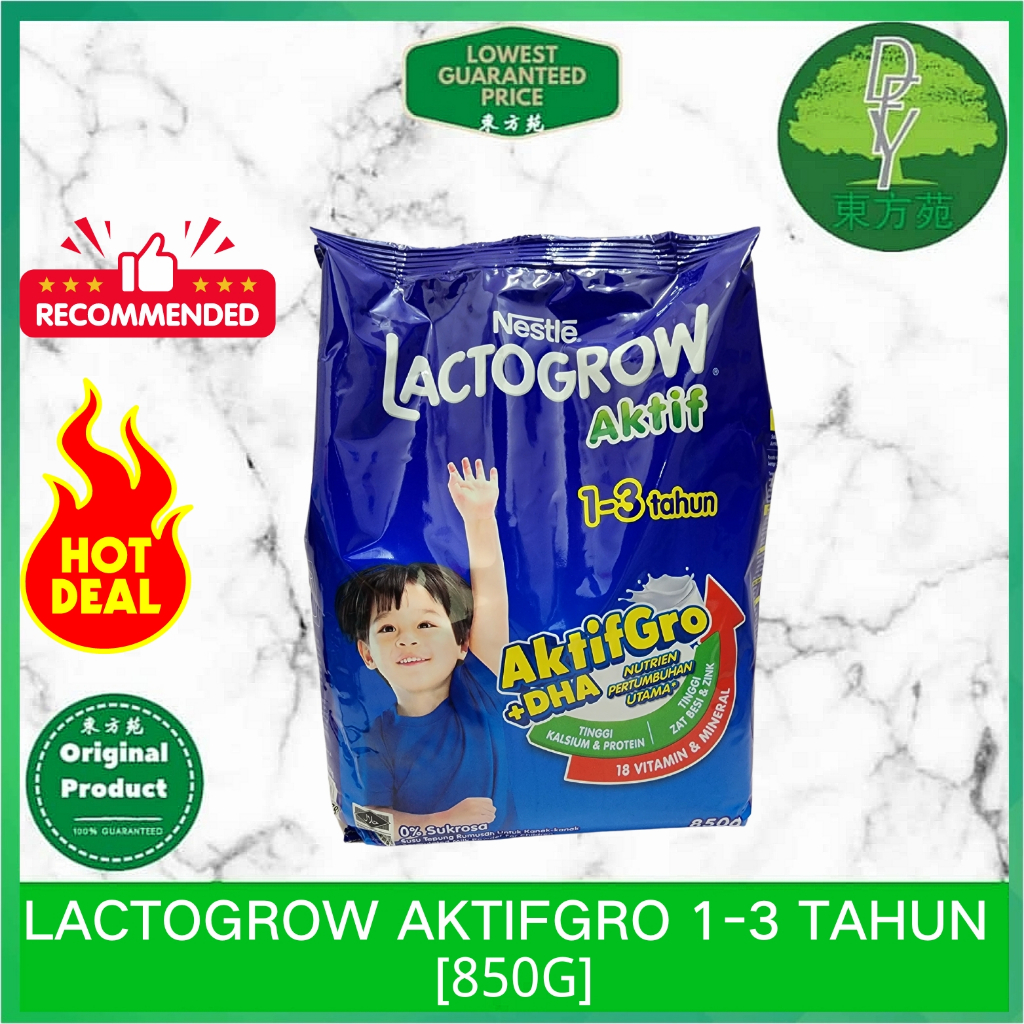 Nestle Lactogrow Aktif 1-3 Years (850g) | Shopee Malaysia