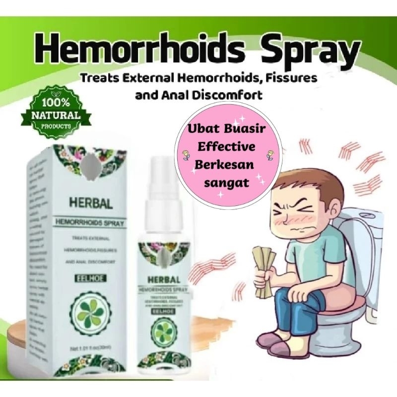 (Authentic Guarantee) 100% Natural Herbal Hemorrhoids Spray Ubat Buasir KECUT Rawat & Penawar ...