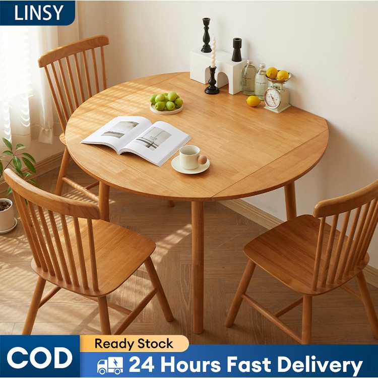 LY Solid Wood Dining Table Set Kitchen Table Nordic Coffe Table Living ...