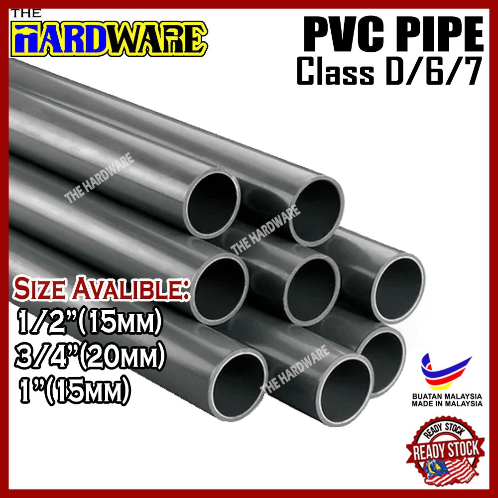 [15MM/20MM/25mm]PVC Pipe Water Pipe Grey Colour High Quality/Pipe Air/Pipe Rumah-Class D/6/7 ...