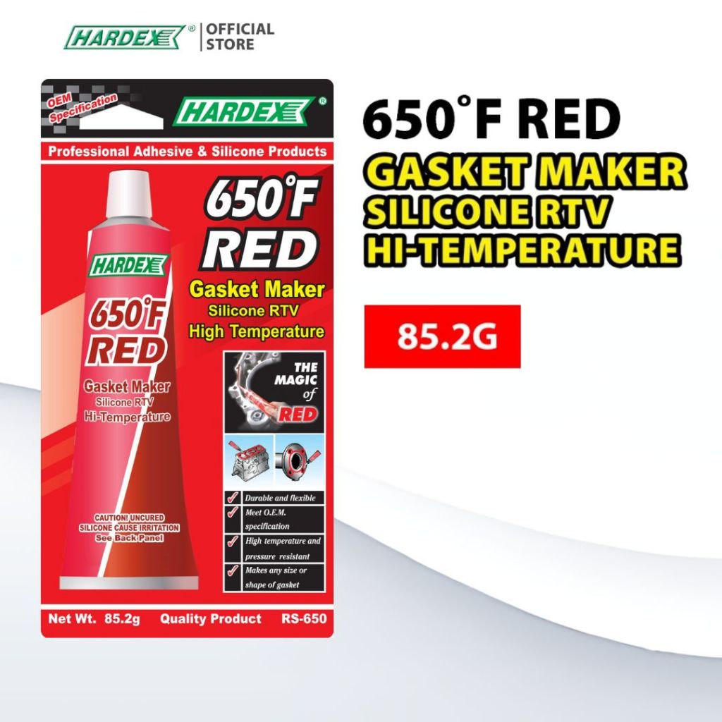 HARDEX RTV Silicone Gasket Maker - Red (35g/85.2g) RS-653/RS-650 ...