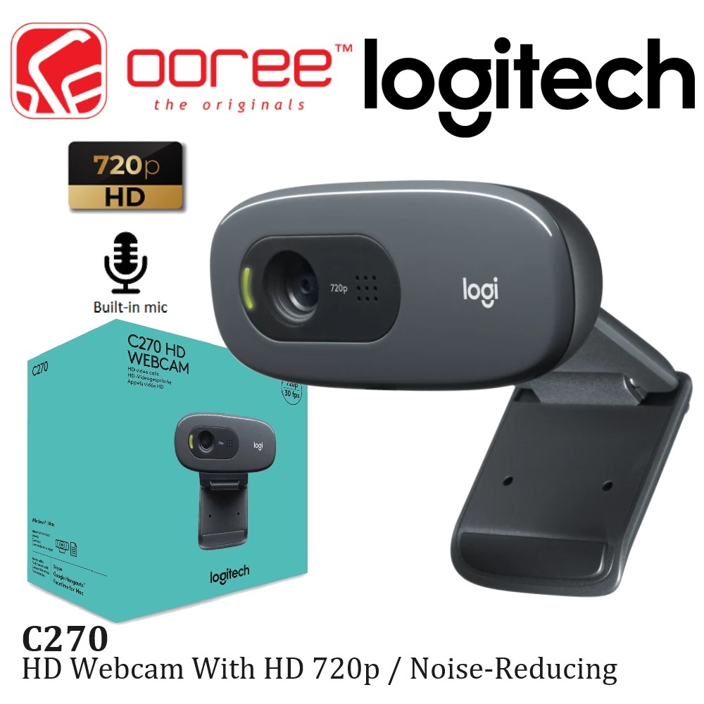 LOGITECH C270 HD 720P/30FPS VIDEO WIDESCREEN HD WEBCAM WITH BUILT IN ...