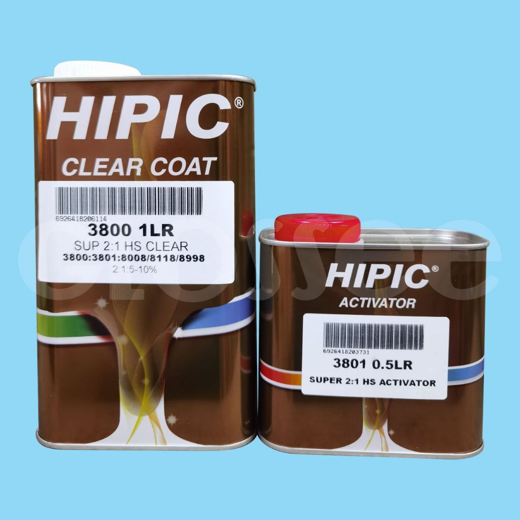 HIPIC 3800 SUPER 2:1 HIGH SOLID CLEAR COAT 1L + HARDENER 3801 500ML | Shopee Malaysia
