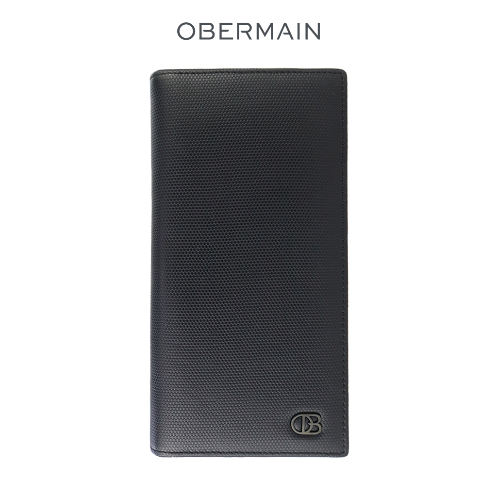 OBERMAIN Genuine Leather RFID Long Wallet OBW233G3 Black | Shopee Malaysia