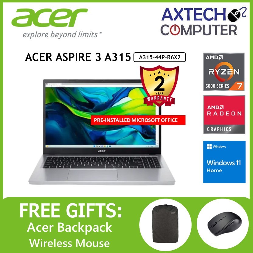 Acer Aspire 3 A315-44P-R6X2 15.6'' FHD Laptop Pure Silver ( Ryzen 7 5700U,16GB,512GB SSD,ATI,W11 ...
