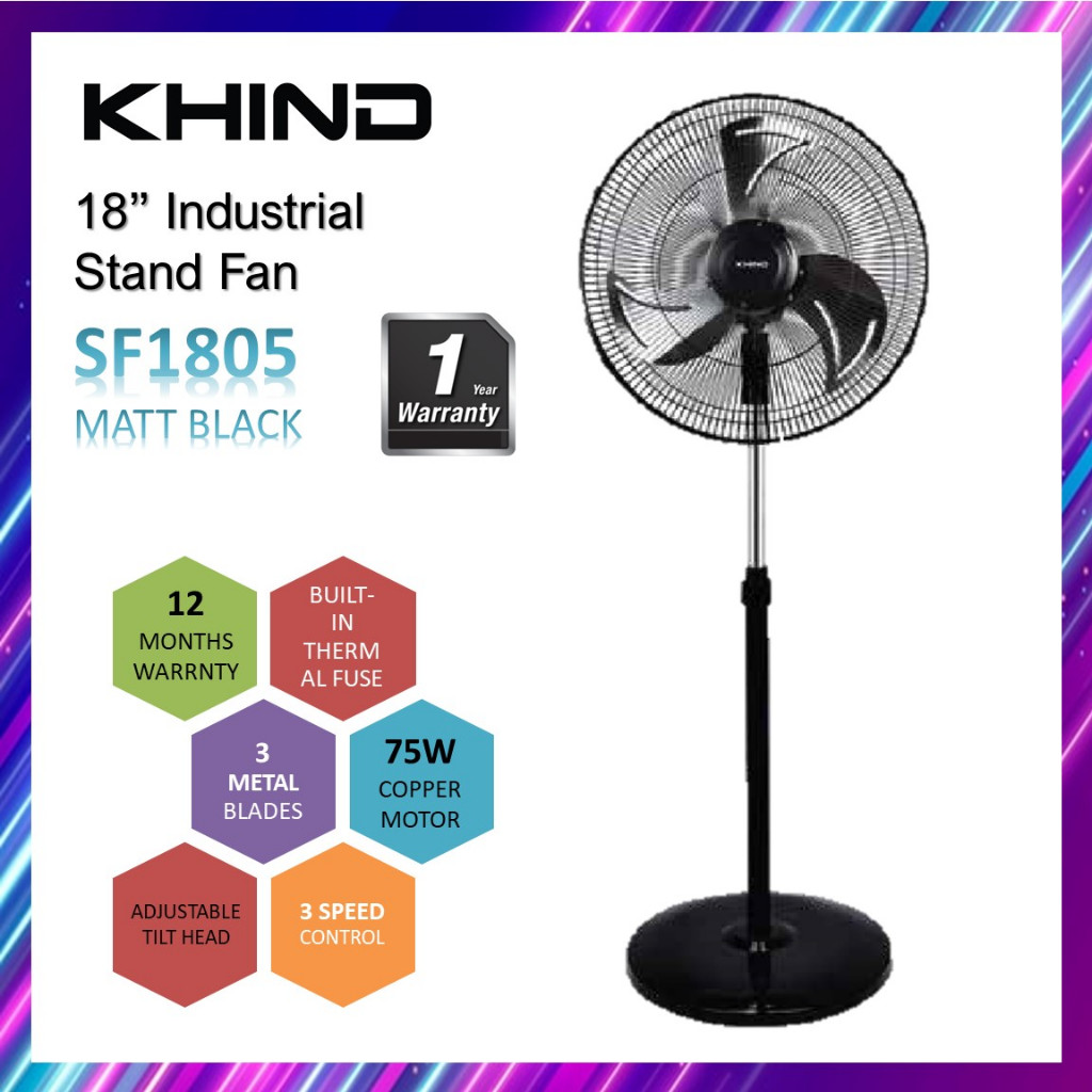 KHIND 18" Industrial Stand Fan SF1805 / Kipas Berdiri 18inch Kipas ...