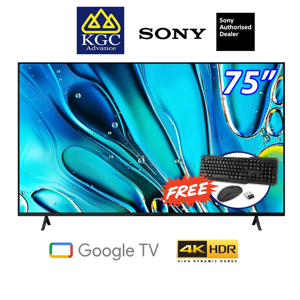 (Free Ship) SONY 75" K-75S30 4K HDR Processor X1™ Smart TV (Google TV) [Free Wireless Keyboard ...