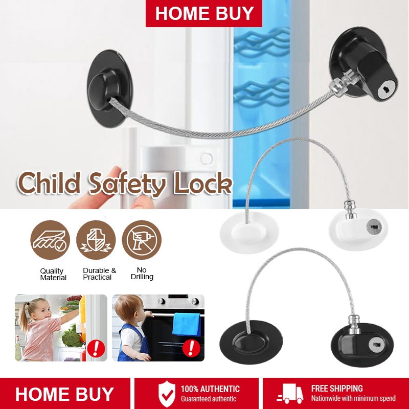 Child Safety Lock with Keys Fridge Lock Restrictor Prevent Baby Cabinet ...