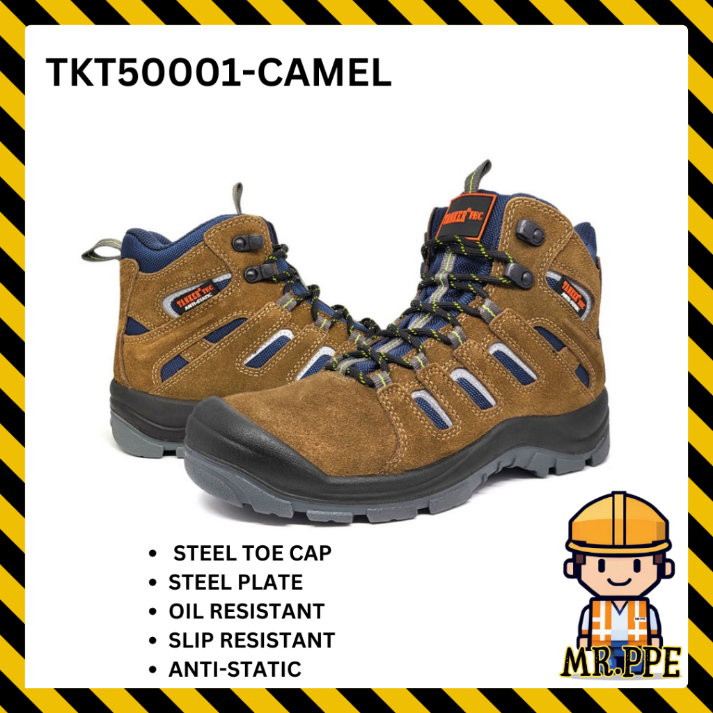 TANKER TECH Safety Boots TKT-50001 Camel ANTI-STATIC SAFETY SHOES ...