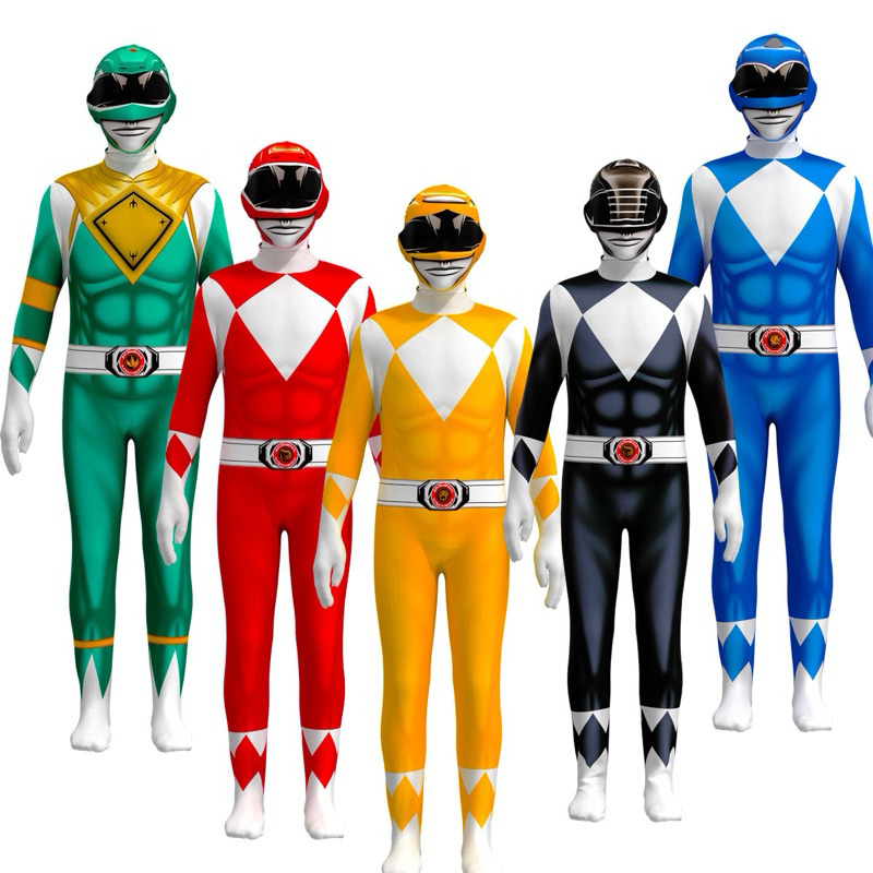COSTUME POWER RANGER Kids adult Superhero Power Samurai Sentai Costume ...