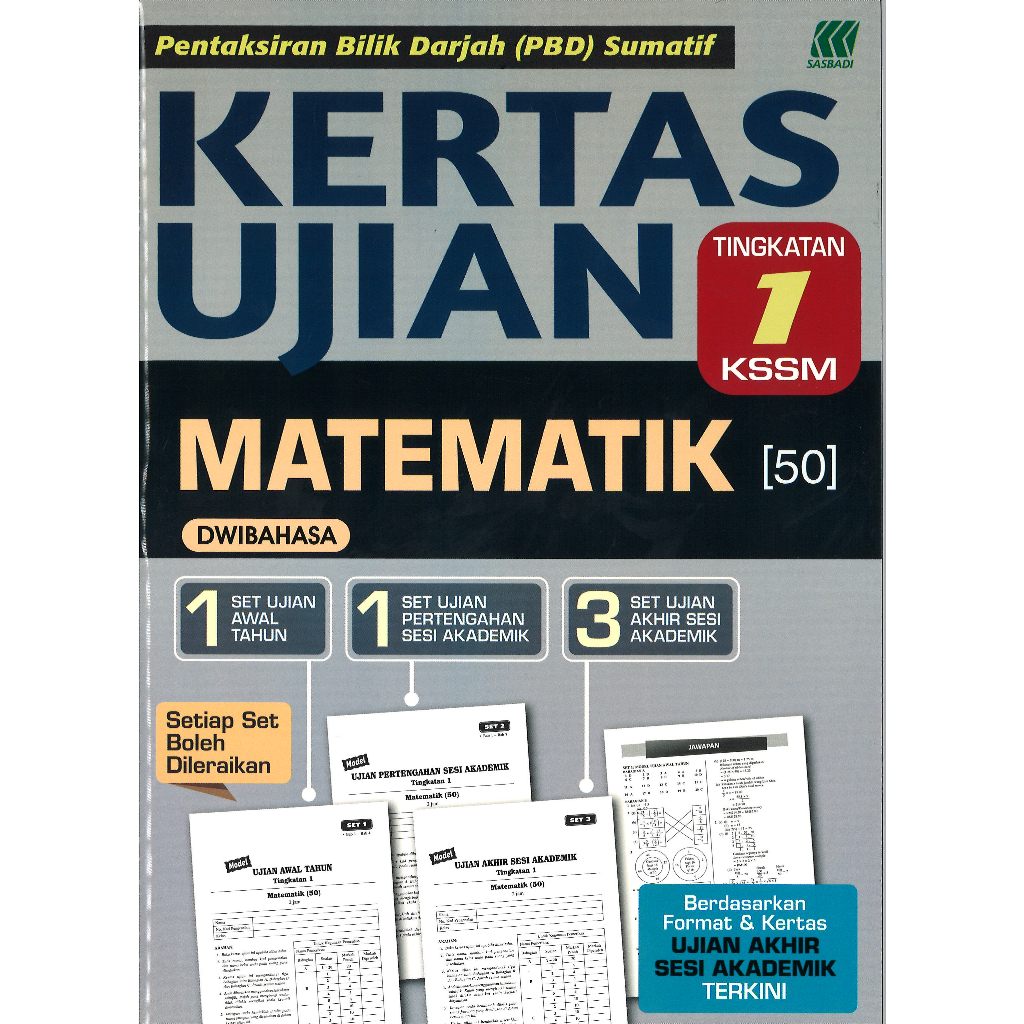 KERTAS UJIAN PBD SUMATIF KSSR - MATEMATIK [50] TINGKATAN 1 | Shopee Malaysia