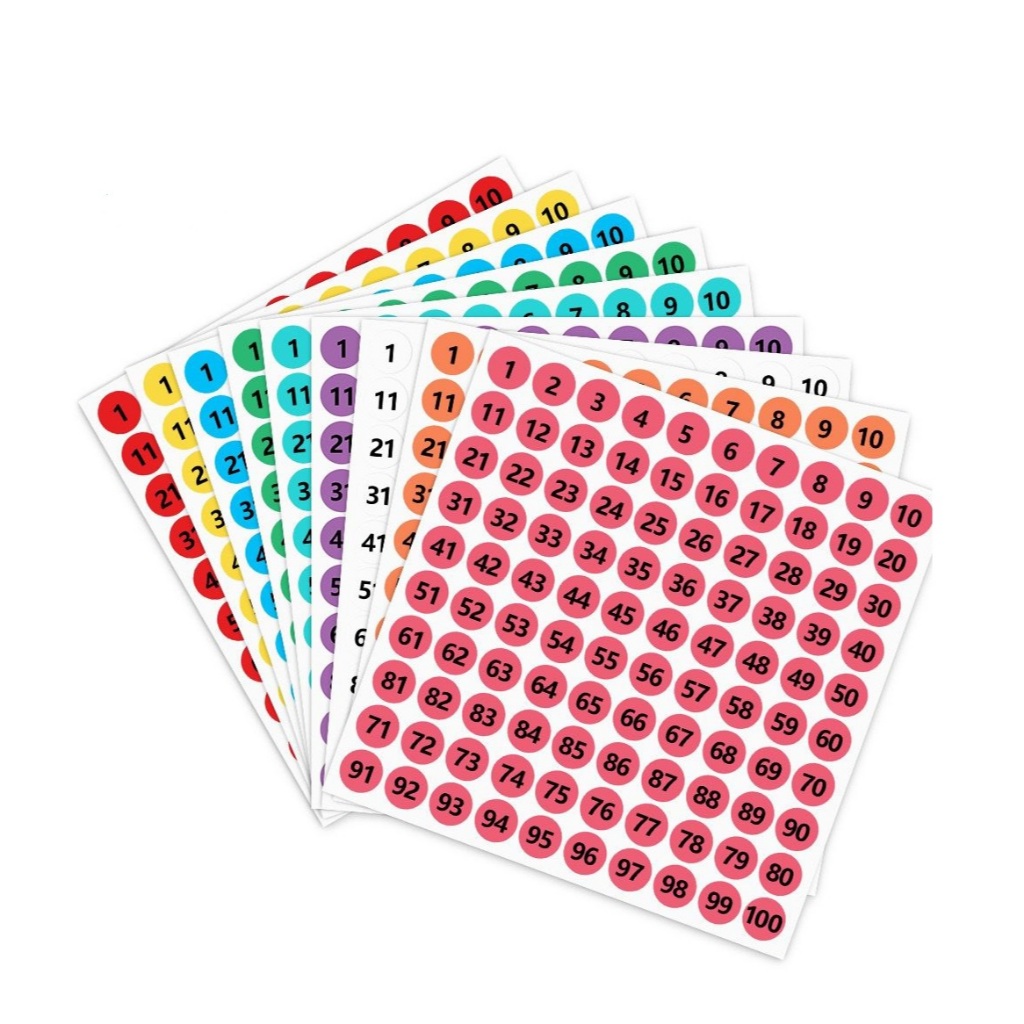 Number Stickers 1-100 20mm Round Shape Label | Shopee Malaysia
