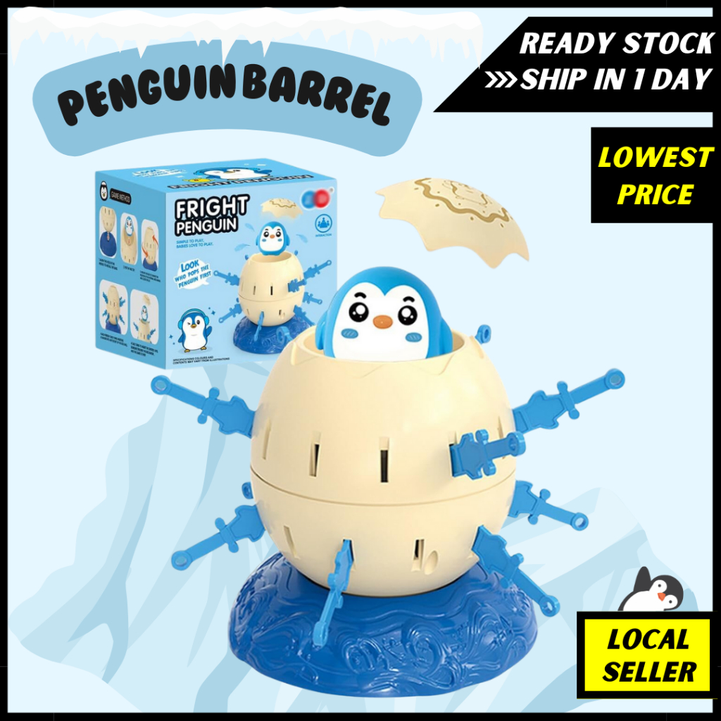 Penguin Barrel Pop-up Toy for Kids Fright Penguin Educational Family ...