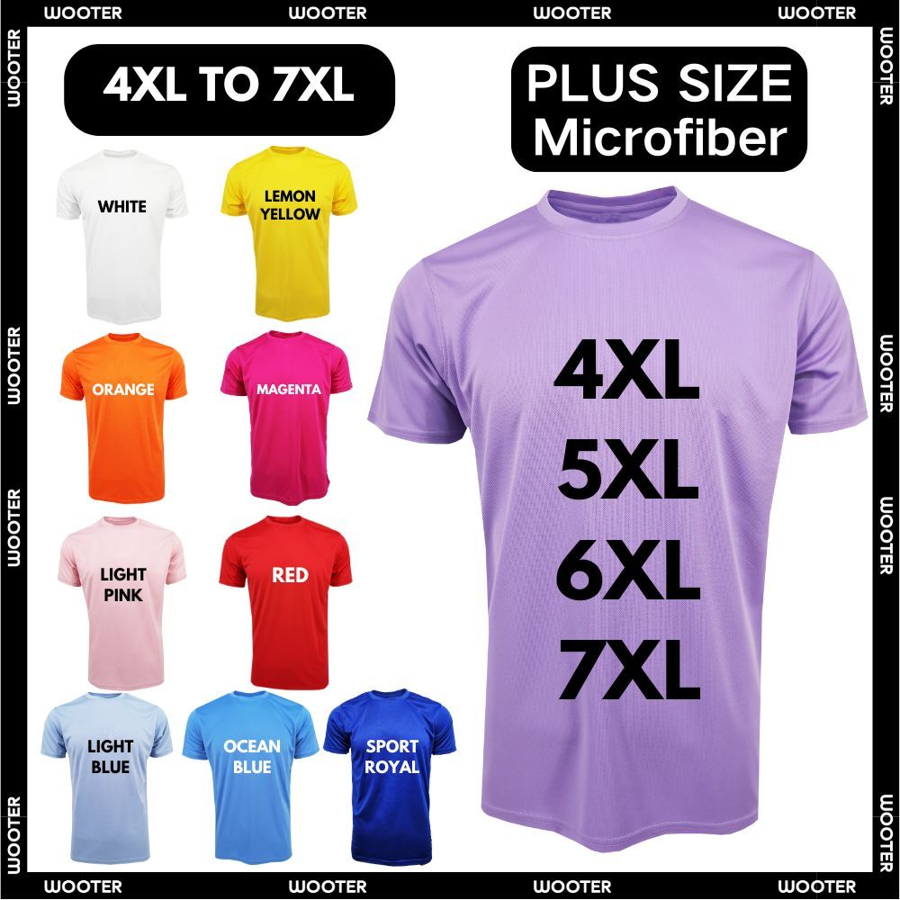 (4XL-7XL) Plus Size Microfiber Short Sleeve T Shirt Baju T Shirt Lelaki Plus Size Wooter ...
