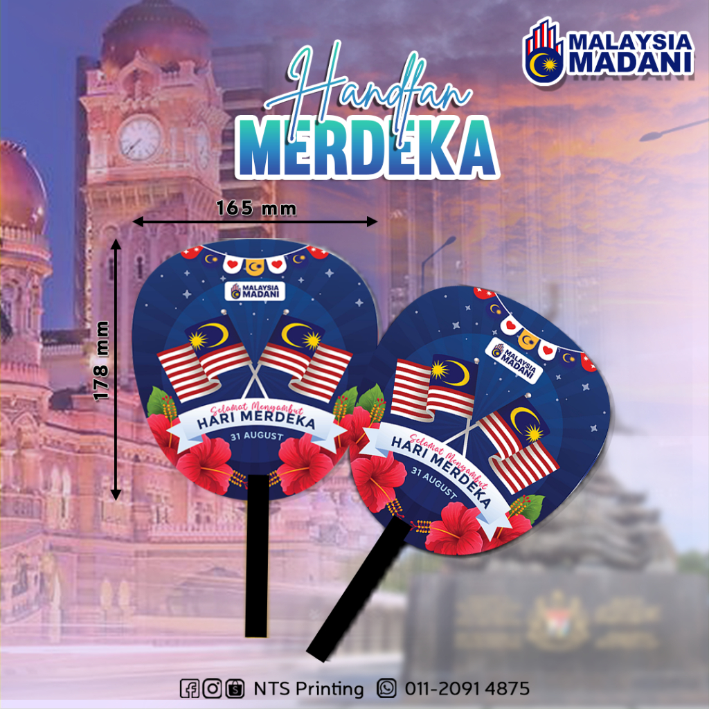 🇲🇾Free Design🇲🇾 HANDFAN MERDEKA 310GSM / KIPAS TANGAN / DEKORASI ...