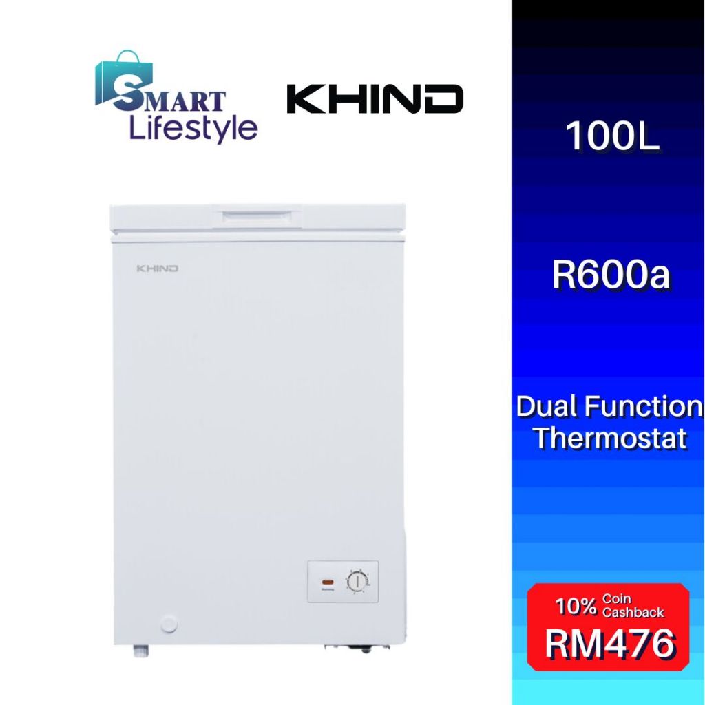 Khind Dual Function Thermostat Chest Freezer (100L) FZ100 | Shopee Malaysia