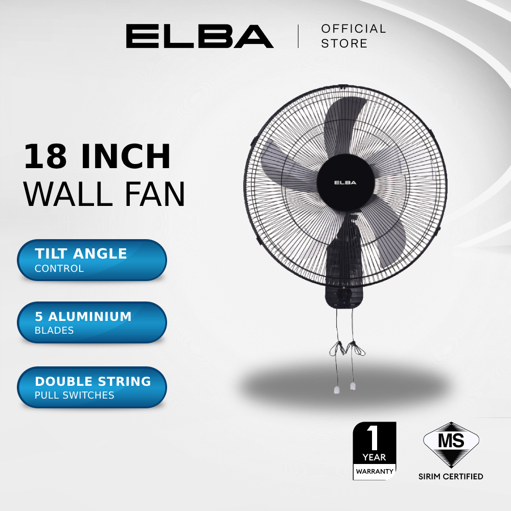 ELBA 18" High Velocity Wall Fan Kipas Dinding EIWF-N1845(BK) 5 ...