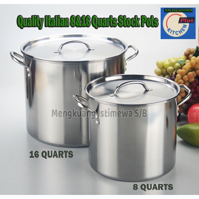 8 & 16 Quarts Italian Kitchen Plus Quality Stock and Lid SE32800 ...