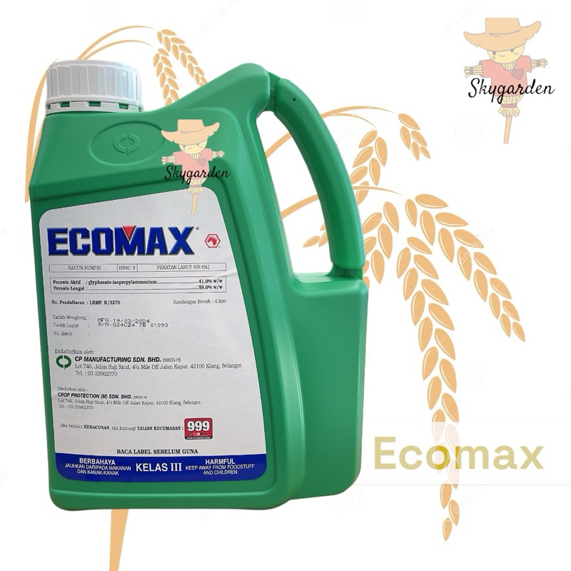 100% Original Ecomax 4L | Racun Rumput |Glyphosate Isopropylamamine 41% ...