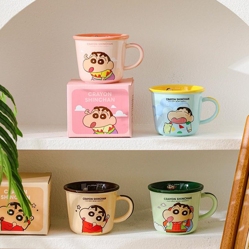 Crayon Shin-chan Cup Cute Birthday Gift Box Creative Ceramic Mug Office ...
