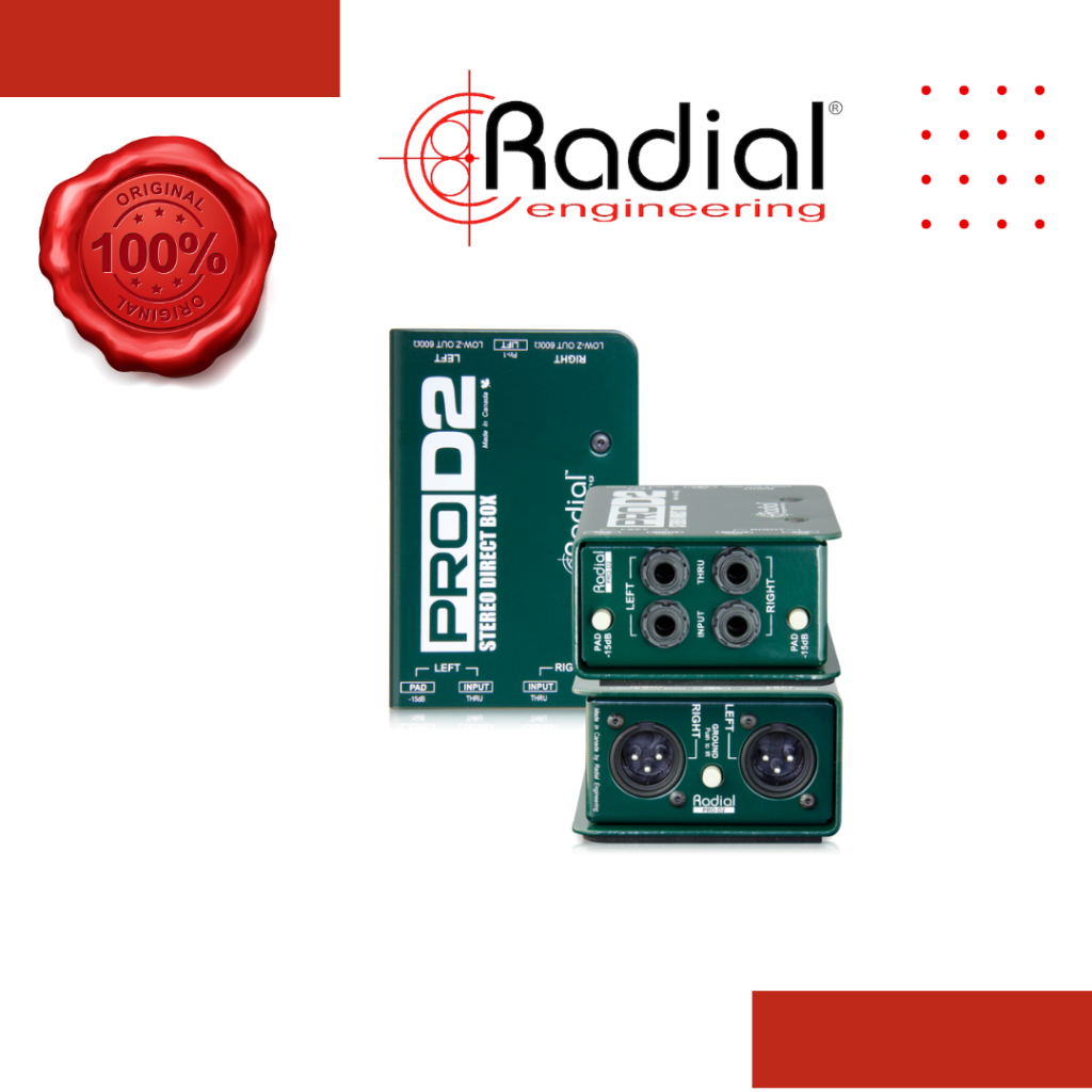 Radial Engineering Pro-D2 Stereo DI For Keyboard, Active Guitars & Basses (Pro D2 / ProD2 ...